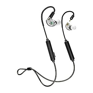 MEE audio M6 PRO Musicians' in-Ear Monitors Wired + Wireless Combo Pack: Includes Stereo Audio Cable and Bluetooth Audio Adapter (Clear) (CMB-M6PROBT-CL)