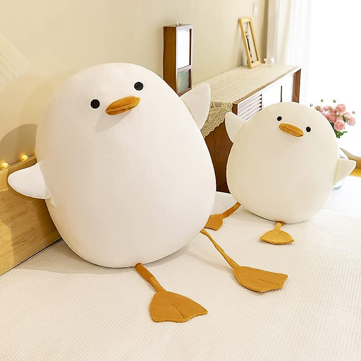 JOSON Duck Stuffed Animals, Cute Duck Plush Pillow, Christmas, Valentine's Day Gifts (White 13.7 inches)