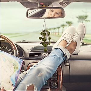 GLACIART ONE Plant Car Interior Hanging Ornament| Funny & Fuzzy Wool Crochet Plant Rear View Mirror Accessories| Great as Decoration, Party Favors & Gifts