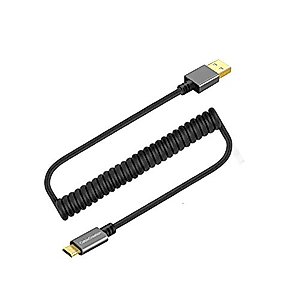 CableCreation Coiled USB to Micro USB Cable 0.56ft to 4ft, USB 2.0 A to Micro USB Charging Data Cord Works for Android Smartphone,Tablet, Wall and Car Charger, Space Gray