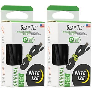 Nite Ize Gear Tie ProPack - 6 Black 12 Pack