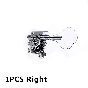 Bass Tuning Machines Tuning Pegs Tuning Keys Machine Heads Tuners Vintage Open Gear Left Right for P Bass J Bass Guitar Parts Replacement Chrome (1Left + 4Right)