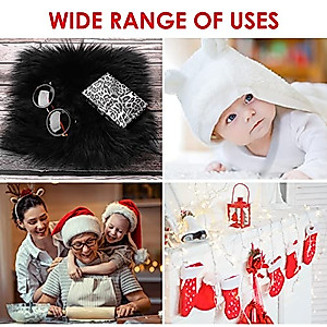 WLLHYF 8/10/12 Inches Faux Fur Rug Fabric Squares Area Rug Shaggy Fur Fabric Cuts Fluffy Fur Square Patches Plush Rug Chair Cover Seat Cushion Pad (Black, 12inch)