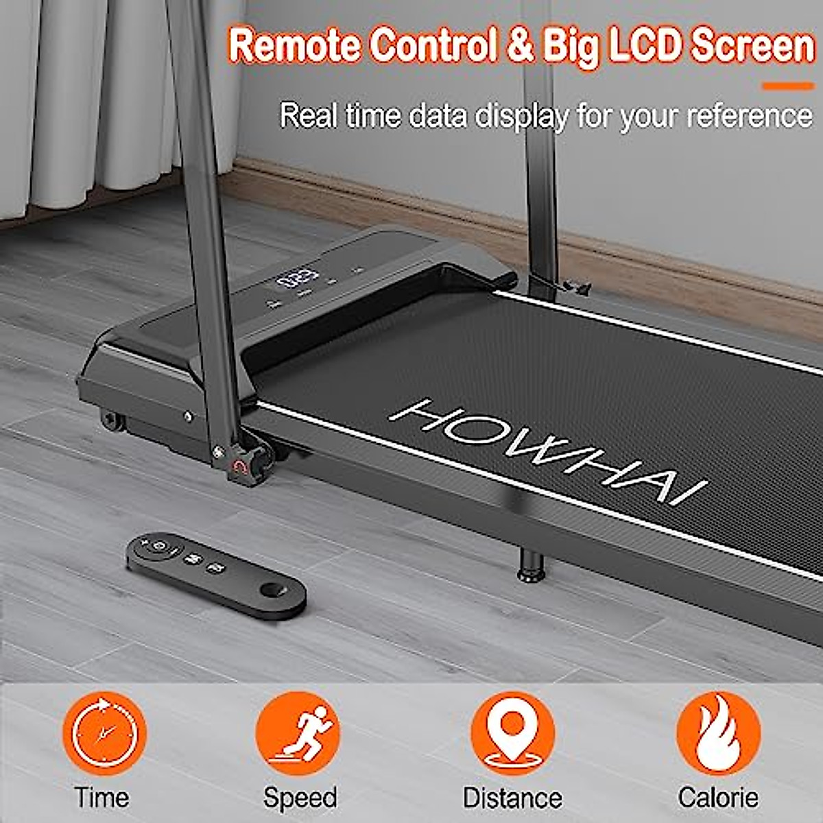 Walking Pad Treadmill, Under Desk Treadmill Foldable 2 in 1, 6.2 MPH Running Treadmill with Remote Control and LED Display, Running Machine for Home Office Use(Black/White)