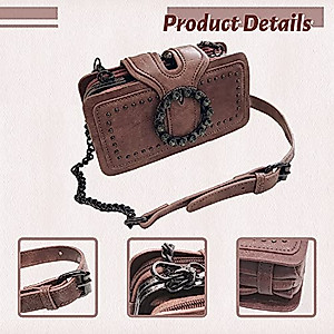 Emprier Square Small Satchel Clutch Purse for Women Cell Phone crossbody Bag Rivet Evening Handbag