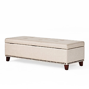 Christopher Knight Home Gavin Fabric Storage Ottoman, Beige