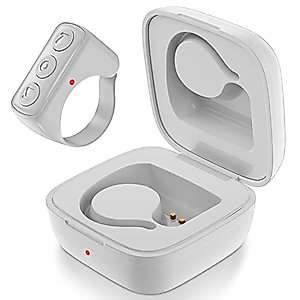TIK Tok Bluetooth Remote Control Wireless Page Turner Tiktok Scrolling Control Rechargeable with Ring Design for iPhone Android Ipad Cell Phone (White)