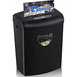 Paper Shredder, 12-Sheet Cross Cut with 5.55-Gallon Basket, P-4 Security Level, 3-Mode Design Shred Card/CD/Staple/Clip, Heavy Duty with Jam Proof System, Paper Shredder for Office (ETL)