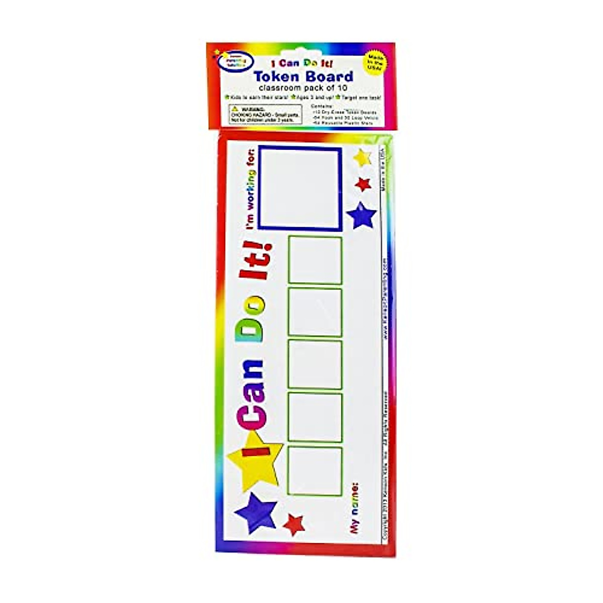 Kenson Kids I Can Do It! Reward Chart Token Board Classroom Pack (10) New!