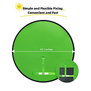 Portable Green Screen Backdrop, Collapsible Webcam Background, Green Screen Chroma Key for Video Chats, Zoom, Online Video Meeting, Photo with Storage Bag (55.1×55.1inch（Circle）)