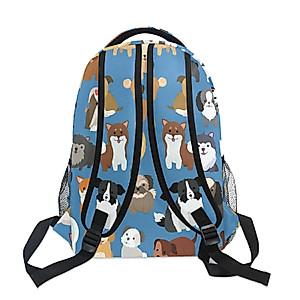 Wamika Funny Cartoon Dog Paw Backpack Bookbags Daypack School Supplies for Students Girls Boys,Cute Puppy Animal Flowers Laptop Bookbag Shoulder Bag Travel Sports for Men Women