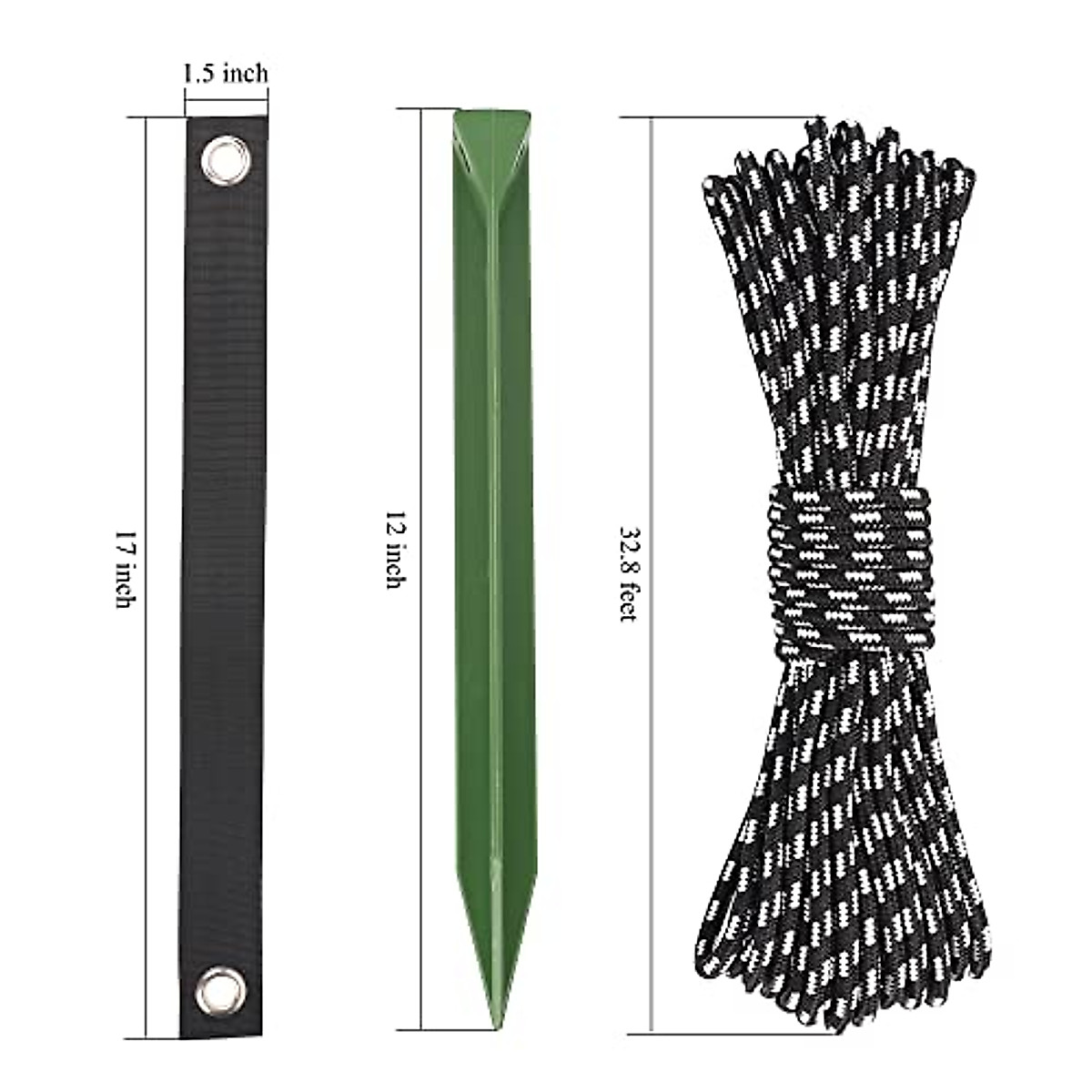 Liliantus Tree Stakes Kit, Anchor Tree Support Strap with Stakes for Garden Plant