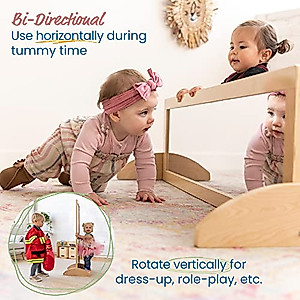 ECR4Kids Double-Sided Bi-Directional Mirror, Kids Furniture, Natural