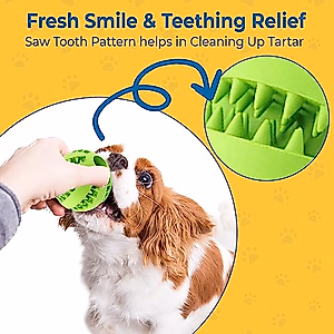 SunGrow 2 Pack Treat Dispensing Dog Toys, 2.75" Interactive Puppy Puzzle Teething Food Ball Toys for Small Large Dog Puppy Cat, Pet Treat Feeder Interactive Teeth Training Ball for Oral Care