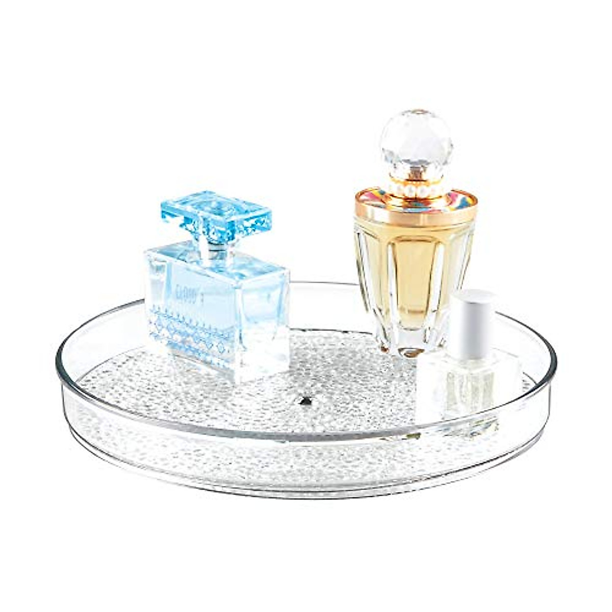 iDesign The Rain Collection Lazy Susan Turntable Organizer, 9" x 9" x 1.5", Clear & BPA-Free Plastic Divided Makeup Palette Cosmetic Organizer, The Clarity Collection – 9.25" x 3.86" x 3.2", Clear