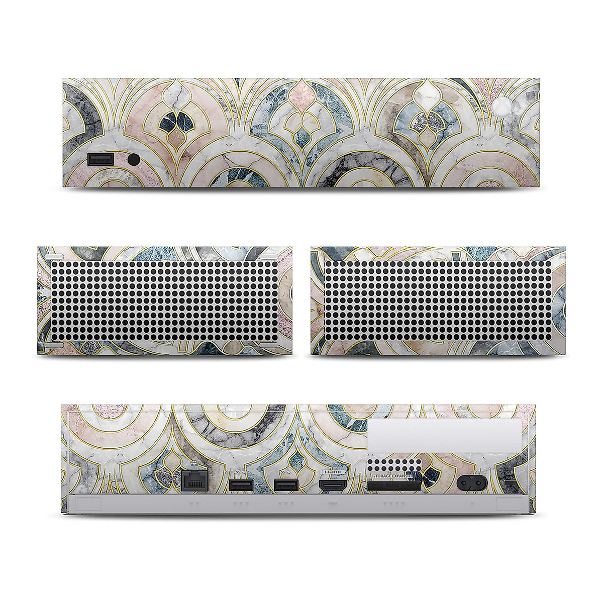 Head Case Designs Officially Licensed Micklyn Le Feuvre Art Deco Tiles in Soft Pastels Art Mix Vinyl Sticker Gaming Skin Case Cover Compatible with Xbox Series S Console and Controller Bundle