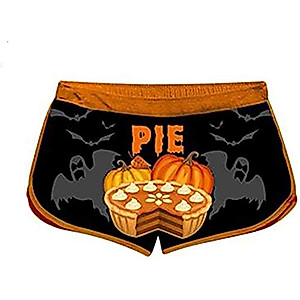 Balaflyie Women 2 Piece Halloween Clothes If You Like My Pumpkins You Should See My Pie Tank Top + Funny Shorts Sportwear Tracksuits (Orange,Medium)