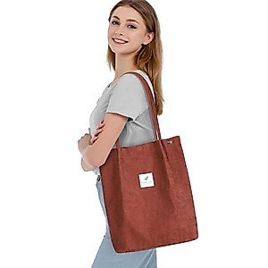 WantGor Large Corduroy Totes Bag Women's Casual Purses Work Handbags Big Capacity Shopping Bag