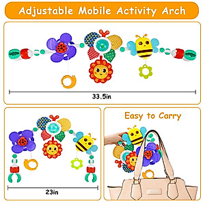 Baby Carseat Arch Toys for Infants 3-6 Months Stroller Toys for Babies 6-12 Months Montessori Sensory Toy for Newborn 0-6 Months Brain Development Toy for Baby4 5 7 8 Months Boys Shower Easter Gifts