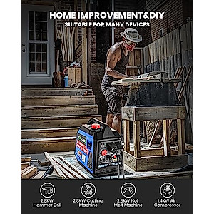 POXURIO Portable Inverter Generator, DK4000iSA, 4000W Gas Powered Generator, Super Quiet Generator, Eco-Mode/RV Ready/Lightweight/EPA Compliant/Carb for Outdoor Camping, Home, Dining Truck, Travel