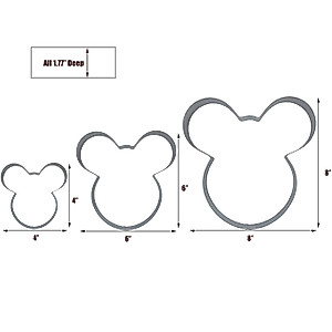 FunWhale 3 Tier Mouse Multilayer Anniversary Birthday Cake Baking Pans,Stainless Steel 3 Sizes Rings Mouse Molding Mousse Cake Rings(Mouse-shapes,Set of 3)