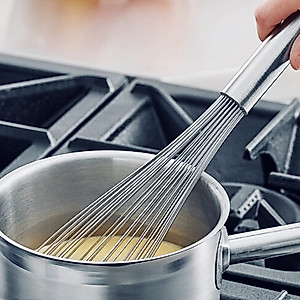 14" Stainless Steel Piano Whip / Whisk, Piano Wire Whip, Handheld Whisk for Blending, Whisking, Beating, Stirring and Mixing by Tezzorio