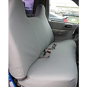 Durafit Seat Covers Made to fit 1999-2007 Ford F150 Seat Covers Exact Fit, Front Solid Bottom, Solid Back Bench with Molded Headrests | Seat Covers for Trucks Ford F150 | Gray Twill Fabric