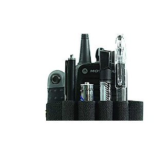 Walkie Caddie (White) - Accessory Pouch for Walkie Talkies | for Motorola CP 200 and Most Other Walkie Talkies | Black with White Bungee