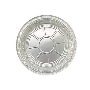 9-inch Aluminum-Foil Pie Pans with Lid – Round Disposable Heavy Duty Pans for Storing, Tart Baking, Reheating and Serving – Oven & Freezer safe - Made in USA (Pack of 20)