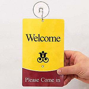 SmartSign "Sorry We Missed You, Will Be Back/Welcome Be Back" Two Sided Be Back Clock Sign | 7.75" x 4.75" Plastic