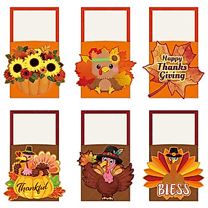 Yizeda 24 Pieces Thanksgiving Cutlery Holder Set, Turkey Party Table Decorations Cutlery Pouch Holder Silverware Pouch Bags for Autumn Fall Harvest Party Thanksgiving Day Table Decoration