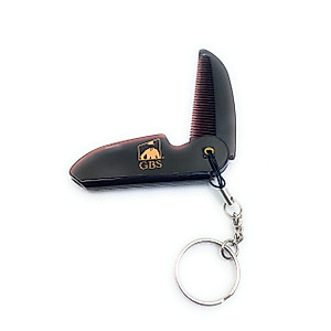 G.B.S Folding Beard Comb for Men - Handmade Keychain Mustache Comb - Portable Pocket Travel Comb for Grooming & Combing Hair, Beards and Mustaches