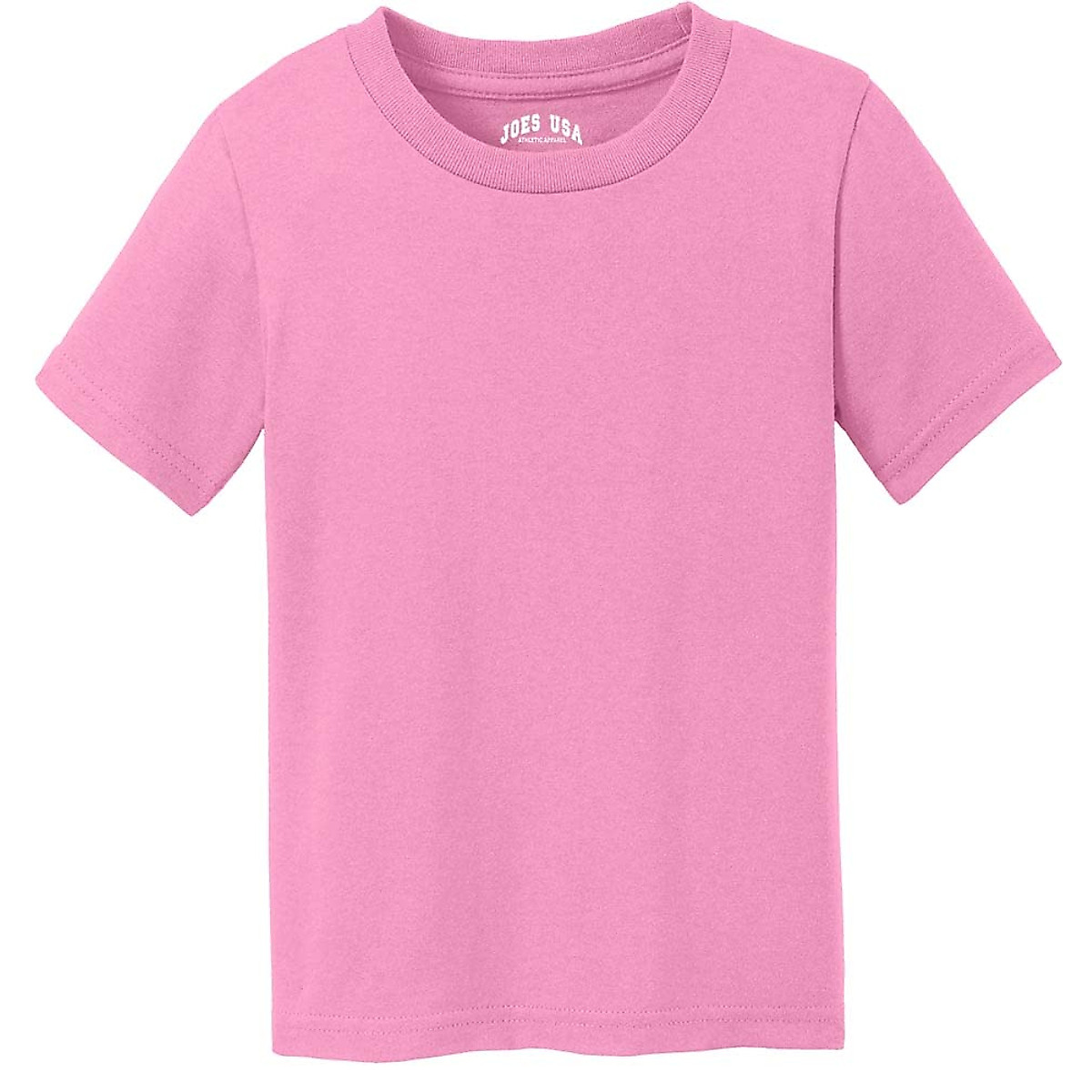 Joe's USA Toddler Tees Soft and Cozy Cotton T-Shirt Size-4T,Candy Pink