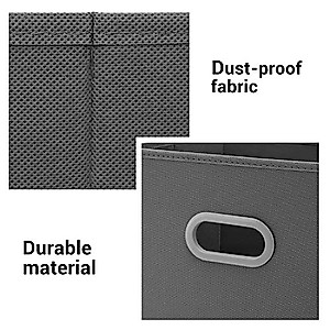 MaidMAX Storage Bins 12x12x12, for Home Organization and Storage, Toy Storage Cube, Closet Organizers and Storage, with Dual Plastic Handles, Grey, Set of 6