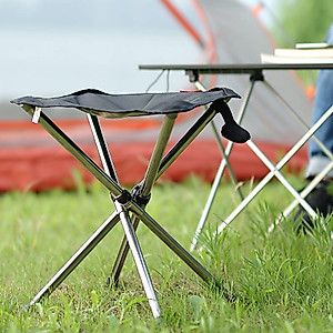 Azarxis Foldable Tripod Stool Portable Telescopic Chair Compact Lightweight for Camping Fishing Hiking Picnic Beach BBQ Travel Backpacking Garden Seat with Carry Bag (Red)