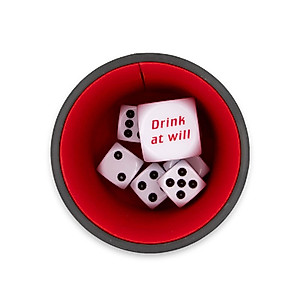 Zodaca Drinking Dice Game Set for Adults with 2 Leather Cups and Fun Dices for Drunk Frenzy Party (16 Pieces)