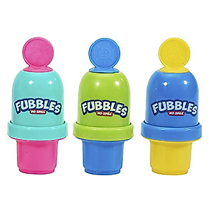 Fubbles Bubbles No-Spill Bubble Tumbler for Babies Toddlers and Kids | Includes 6oz Bubble Solution and Bubble Wand (Tumbler Colors May Vary)(Pack of 3)