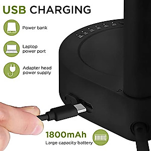 AUAUY Desktop Water Bottle Dispenser, Smart 6 Levels Table Top Water Dispensers for 5 Gallon & Universal Bottles, USB Portable Charging Automatic Water Jug Dispenser for Home,Office,Outdoor(Black)