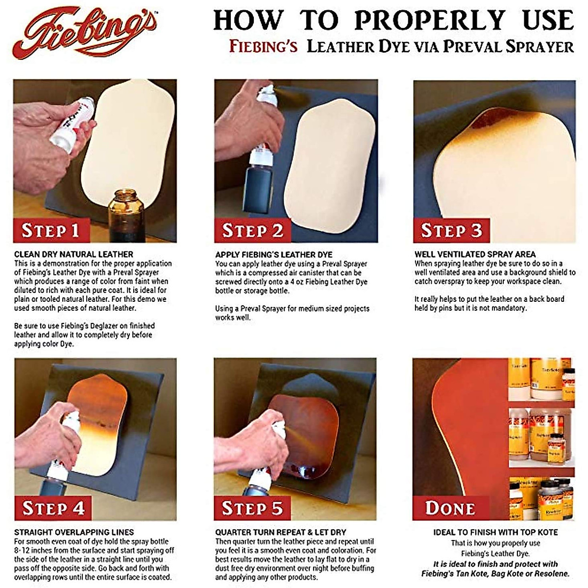 Fiebing's Leather Dye - Alcohol Based Permanent Leather Dye - 4 oz - Black