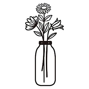 balikha Iron Flowers Ornament Qmetalart Hanging Decorations Vase Statue Figurines Modern Home Bathroom Garden Fence Decor Gift - 406x190x1.8mm