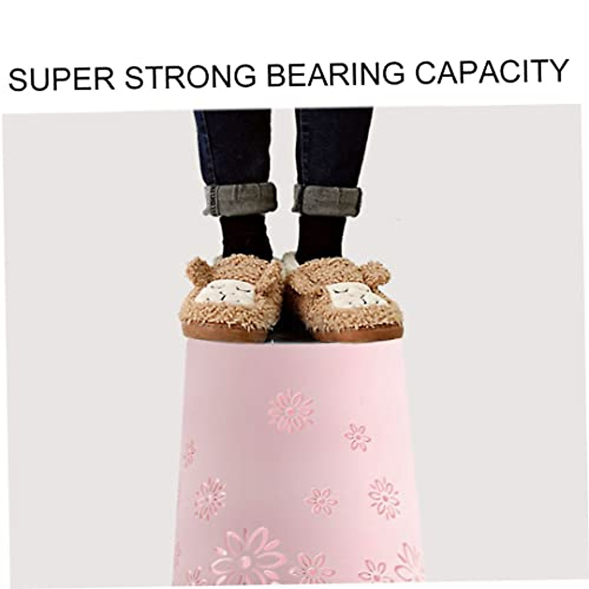 Round Trash Can Plastic Hollow Waste Paper Bin Flower Lace Rubbish Basket for Office Plastic Trash Can, Round Waste Bin, Rubbish Bin for Kitchen, Hollow Rubbish Basket, Flower Lace Garbage Can