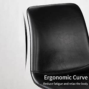 HeuGah Dining Chairs Set of 6, Black Kitchen & Dining Room Chairs, Modern Faux Leather Dining Room Chairs with Metal Legs and High Back (Black, Set of 6)