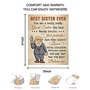 Sister Birthday Gifts from Sister, Best Sisters Ever Gifts from Sister Flannel Blanket for Birthday Gifts for Women Sisters from Sisters Mothers Day Valentines Christmas Throw Blanket 60"*50"