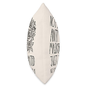 Essential Worker Gifts Not An Anti-Masker Just Vaccinated Stay Away Black Skull Throw Pillow, 16x16, Multicolor