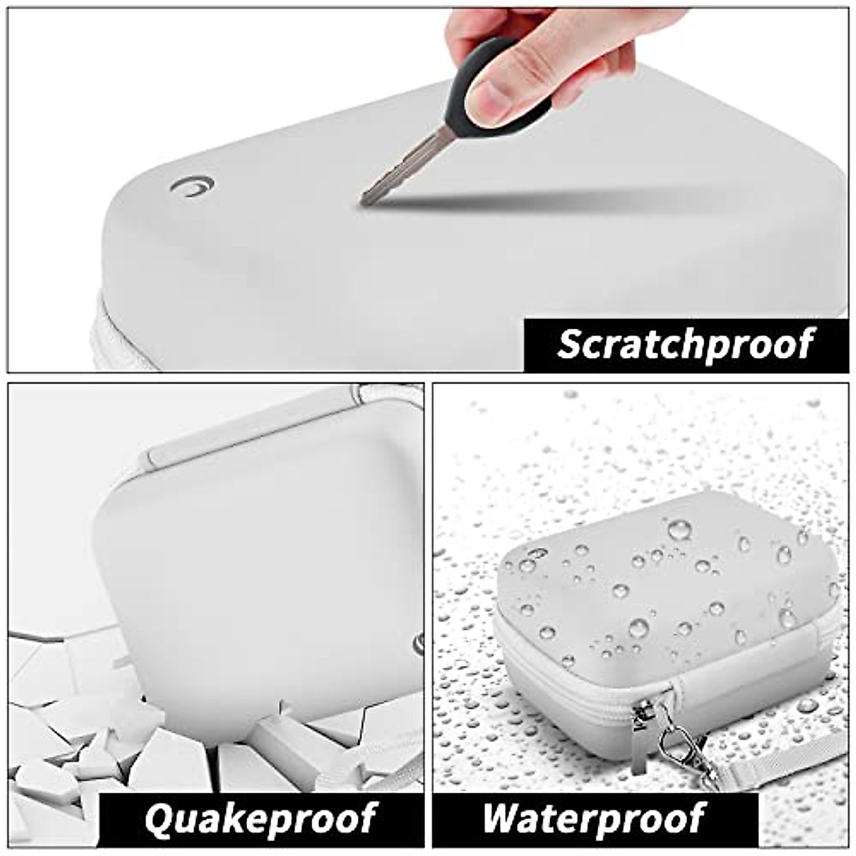 Carrying & Protective Case for Digital Camera, AbergBest 21 Mega Pixels 2.7" LCD Rechargeable HD/Kodak Pixpro/Canon PowerShot ELPH 180/190 / Sony DSCW800 / DSCW830 Cameras for Travel - White