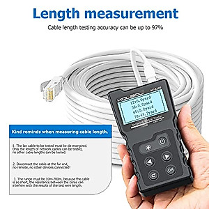 Network Cable Tester, Poe Cable Tester for CAT5e/CAT6/CAT6a, Ethernet Network Tester with NCV, NF-8209 Network Cable Tracker, Test Fault Distance Location and Length Measurement by TDR