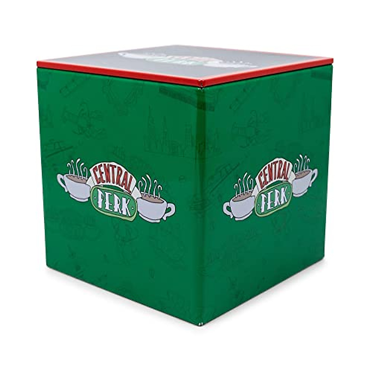 Friends Central Perk 4-Inch Tin Storage Box Cube Organizer with Lid | Basket Container, Cubby Cube Closet Organizer, Home Decor Playroom Accessories | Nostalgic Gifts And Collectibles