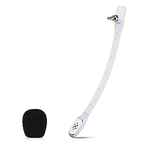 Microphone Replacement for Astro A40 TR A40 Gaming Headset, Detachable Noise Cancellation White Mic with Foam Cover, Works on PS5 PS4 Xbox Series X/S
