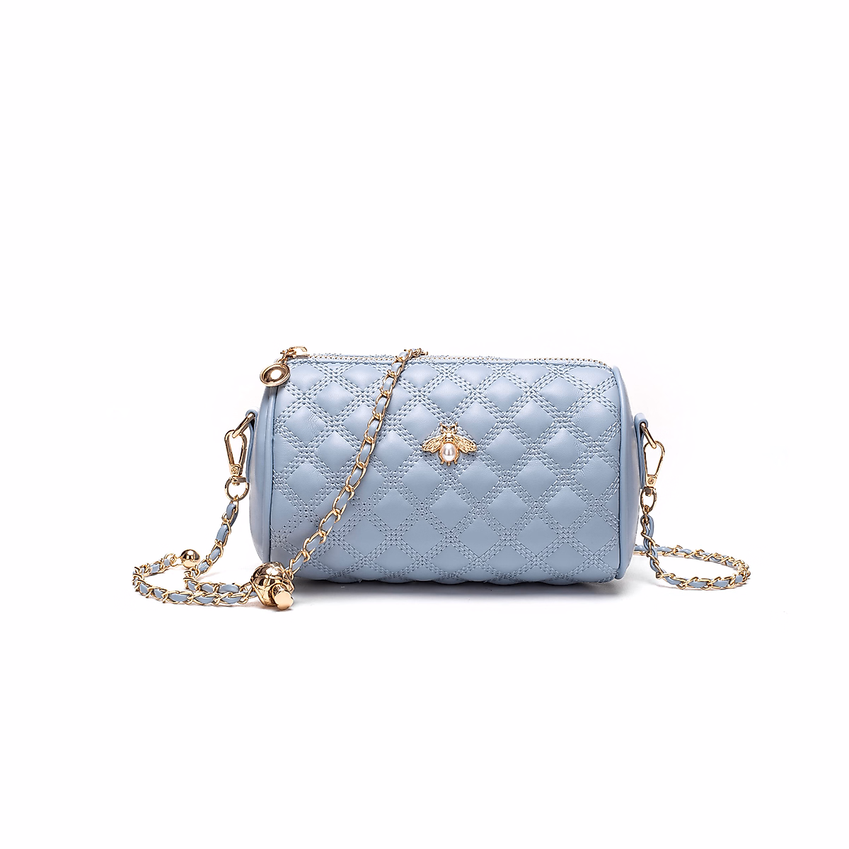 Hanbella Crossbody Purse for Women - Cute Quilted Leather Shoulder Bag with Gold Chain Strap for Teen Girls - Womens Clutch