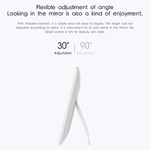 FQYYDD Illuminated Makeup Mirror Makeup Mirror Smart Portable Folding Mirror Touch Lighting